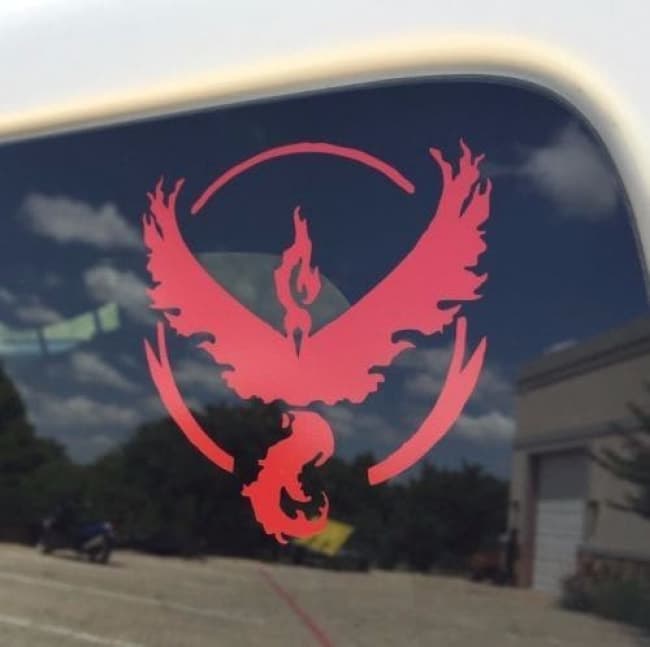 Pokemon Go Red Team Valor Window Decal | Toy Game World
