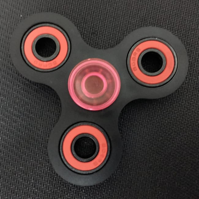 Hard Plastic Black Red Fidget Spinner | Toy Game World